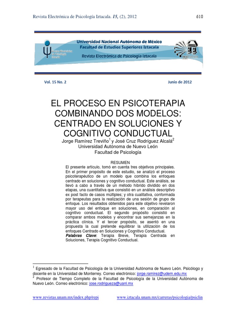 Terapia Breve Centrada en Soluciones | PDF | Terapia breve enfocada en ...