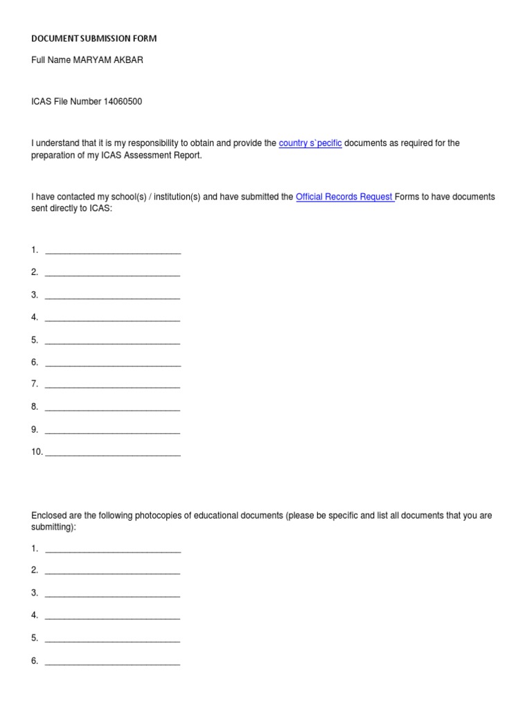 Document Submission Form | PDF | Civil Rights And Liberties | National ...