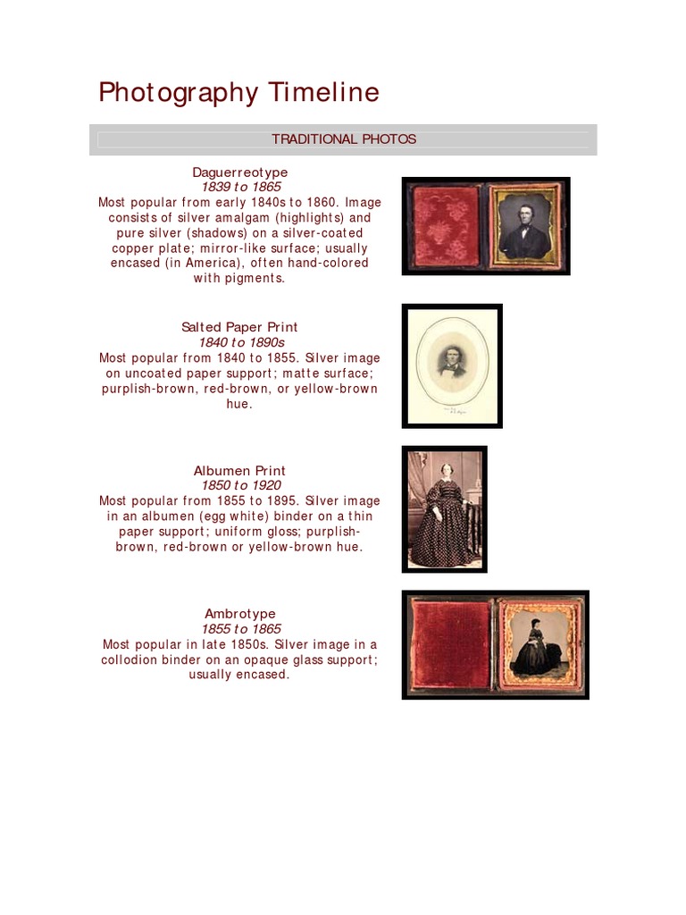 Photography Timeline | PDF | Photograph | Industrial Processes