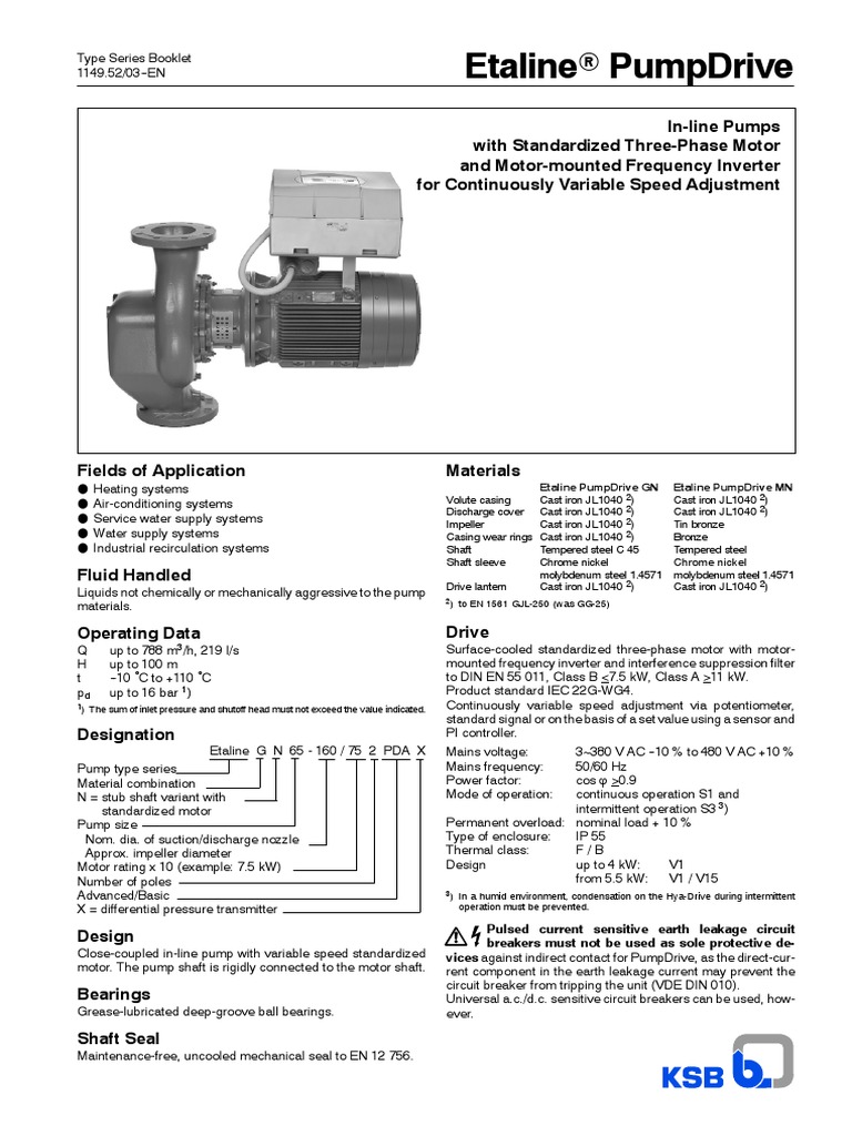 Eta Line 150-250 | PDF | Pump | Mains Electricity