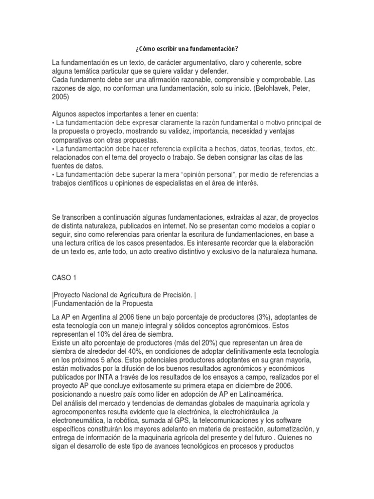 Cómo Escribir Una Fundamentación | PDF | Conocimiento | Pequeñas y ...