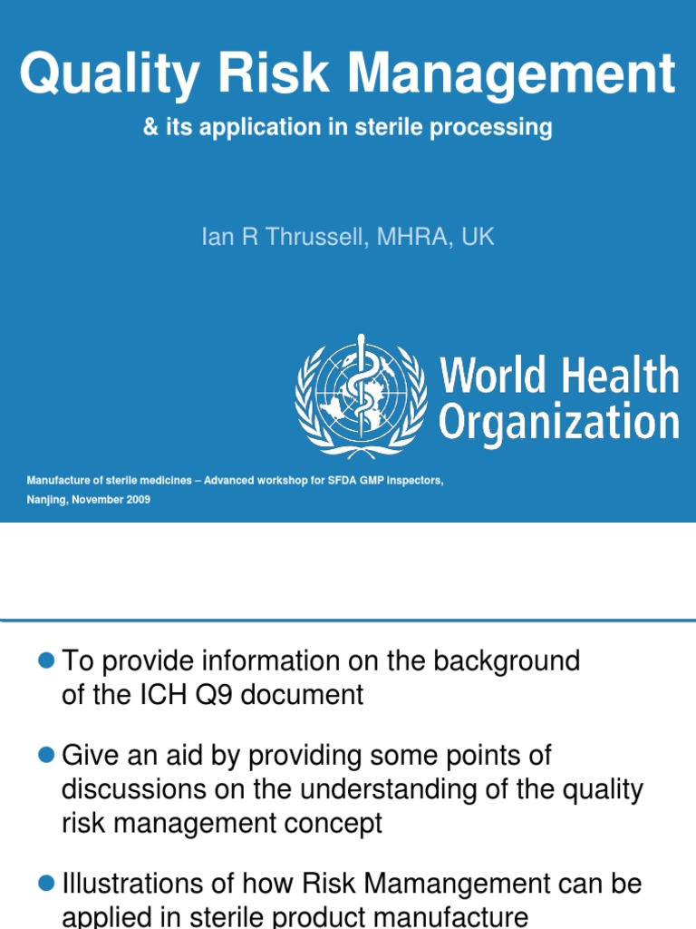 Quality Risk Management in Sterile Processing | PDF | Risk Management ...