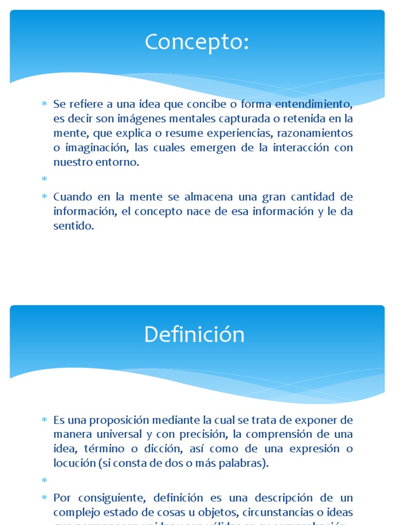 Conceptos de Lógica | Concepto | Definición