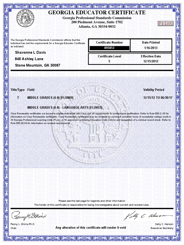 Certification Document | PDF