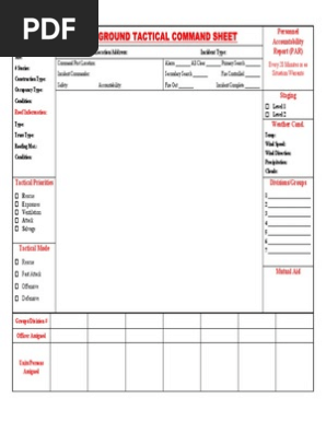 Incident Command Tactical Worksheets