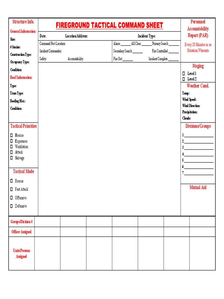 Tactical Command Sheet | PDF
