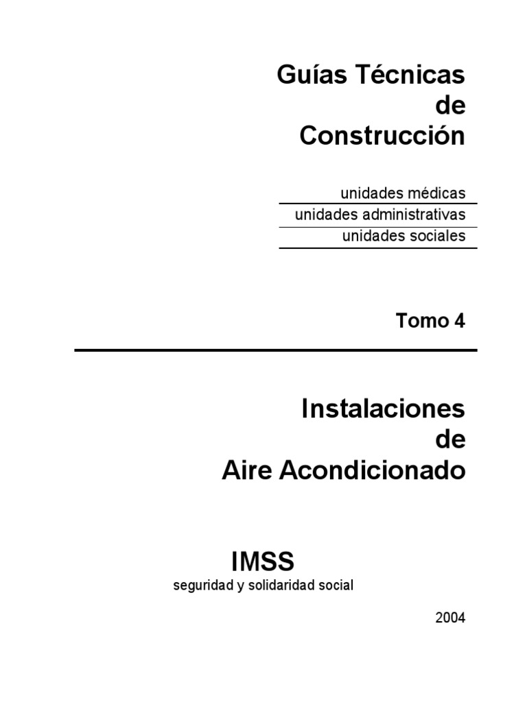Guias Tecnicas de Construccion Imss Tomo 4 Inst de Aire Acon PDF | PDF | Calor | Aluminio