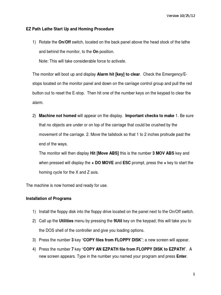 Ez Path Procedure | PDF | Gear | Tools