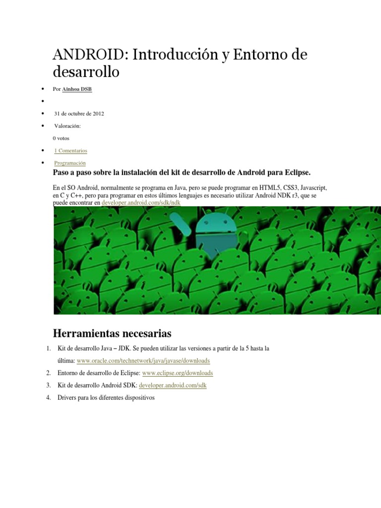 Android | PDF | Eclipse (software) | Java (lenguaje de programación)