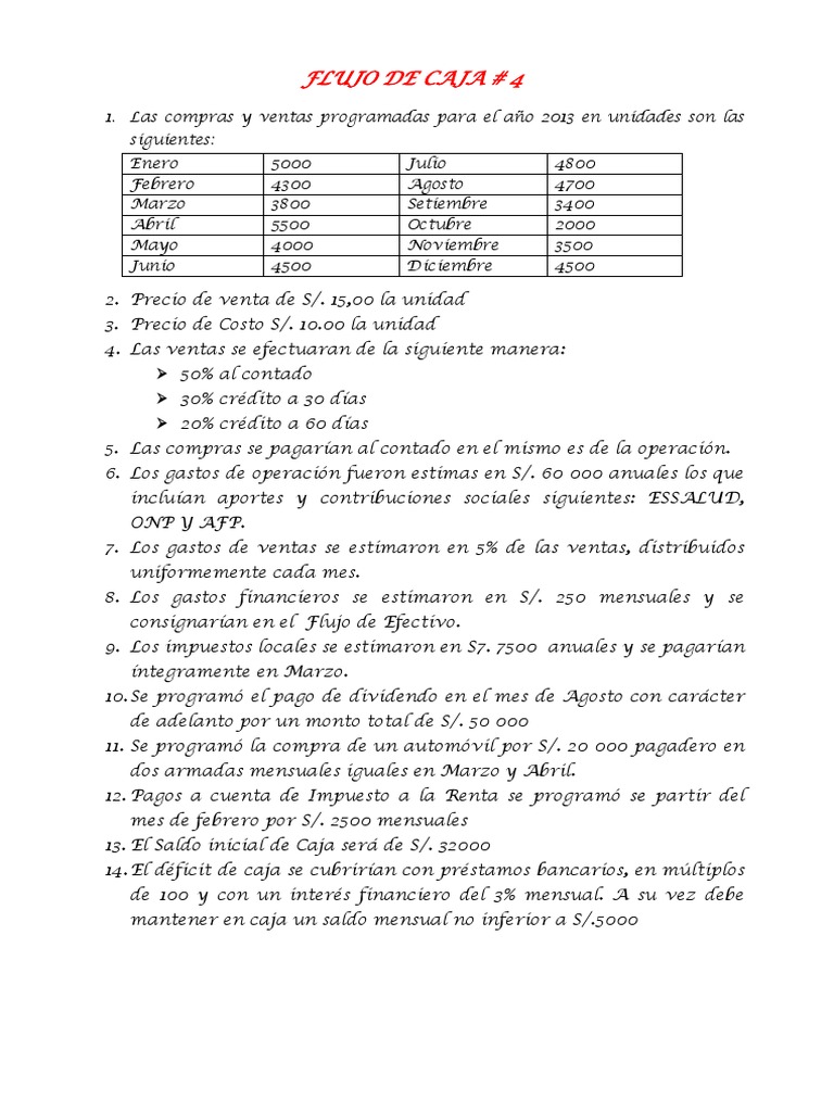 Ejercicio Flujo de Caja #4 | PDF