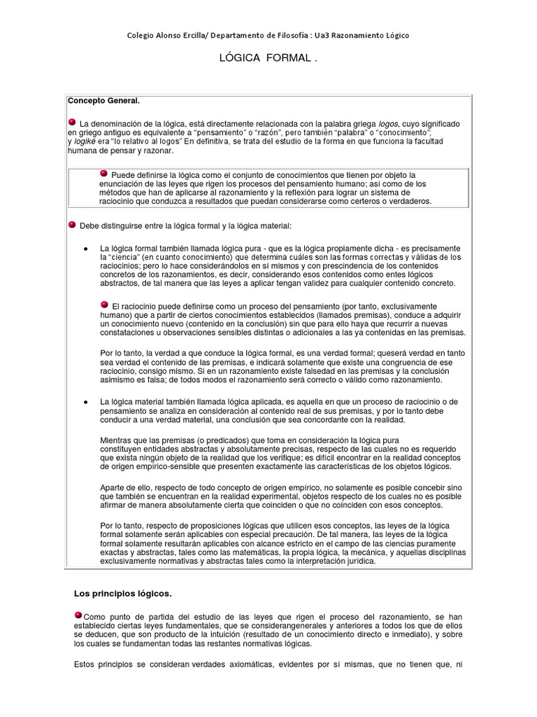 Lógica Formal y Principios Básicos | PDF | Razón | Proposición
