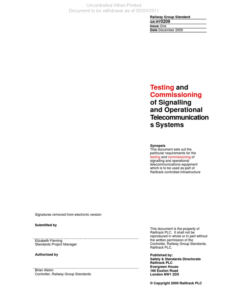 Commisioning | PDF | Verification And Validation | Specification (Technical Standard)