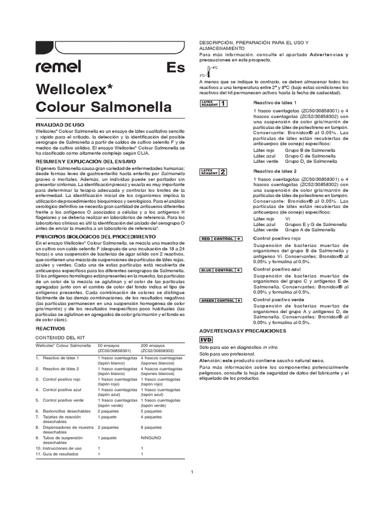 Wellcolex Colour Salmonella REMEL | PDF | Salmonela | Salud y bienestar
