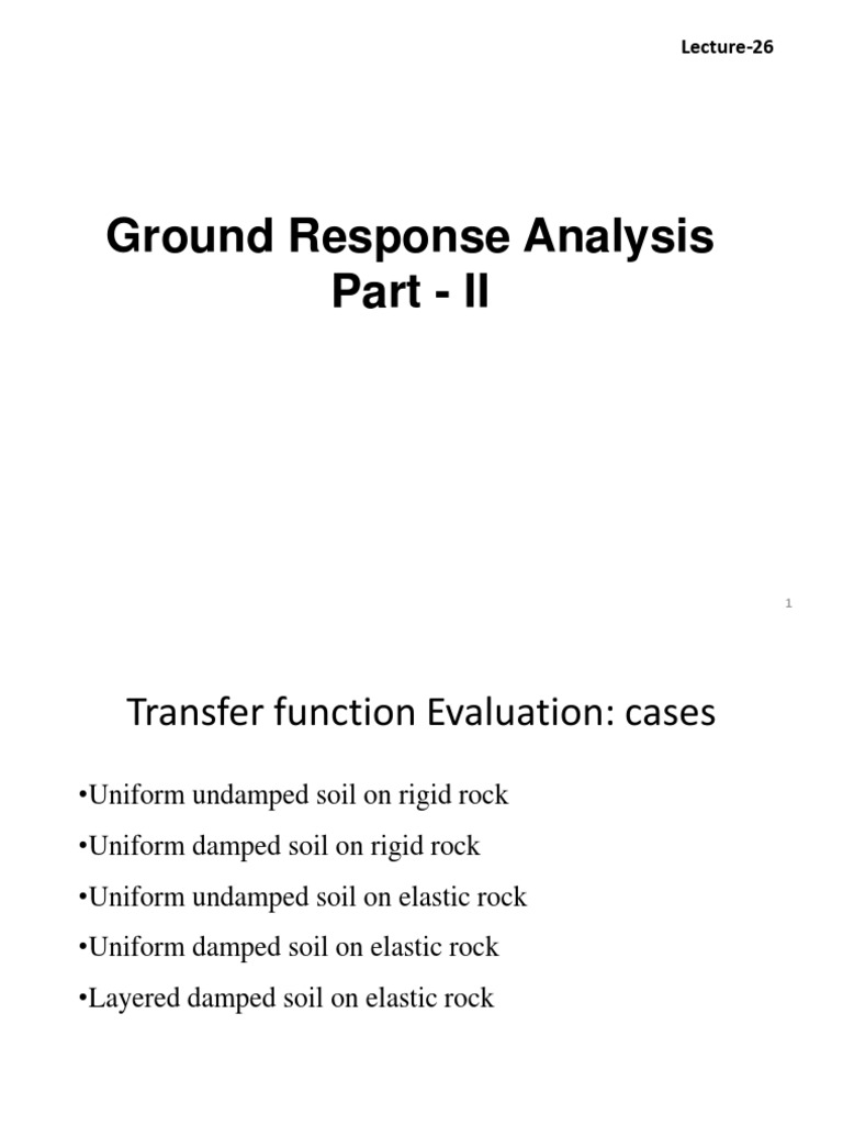 Lecture26 Ground Response Analysis Part2 | PDF | Spectral Density | Deformation (Mechanics)