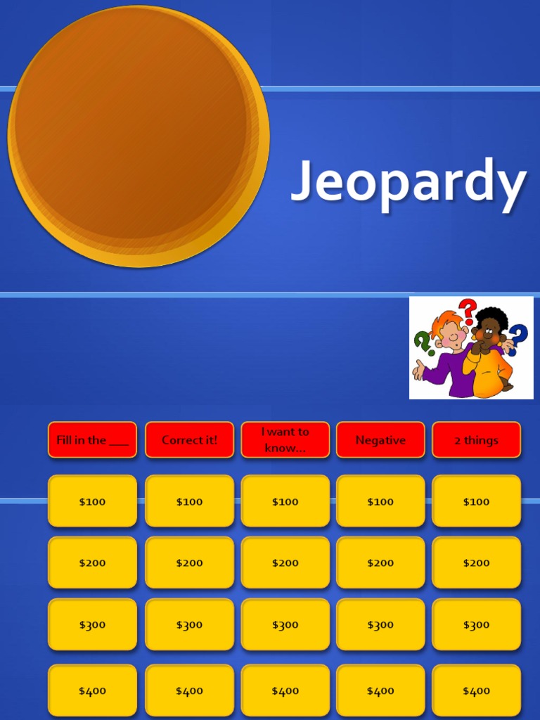 Present Simple Jeopardy | PDF | Syntax | Linguistics