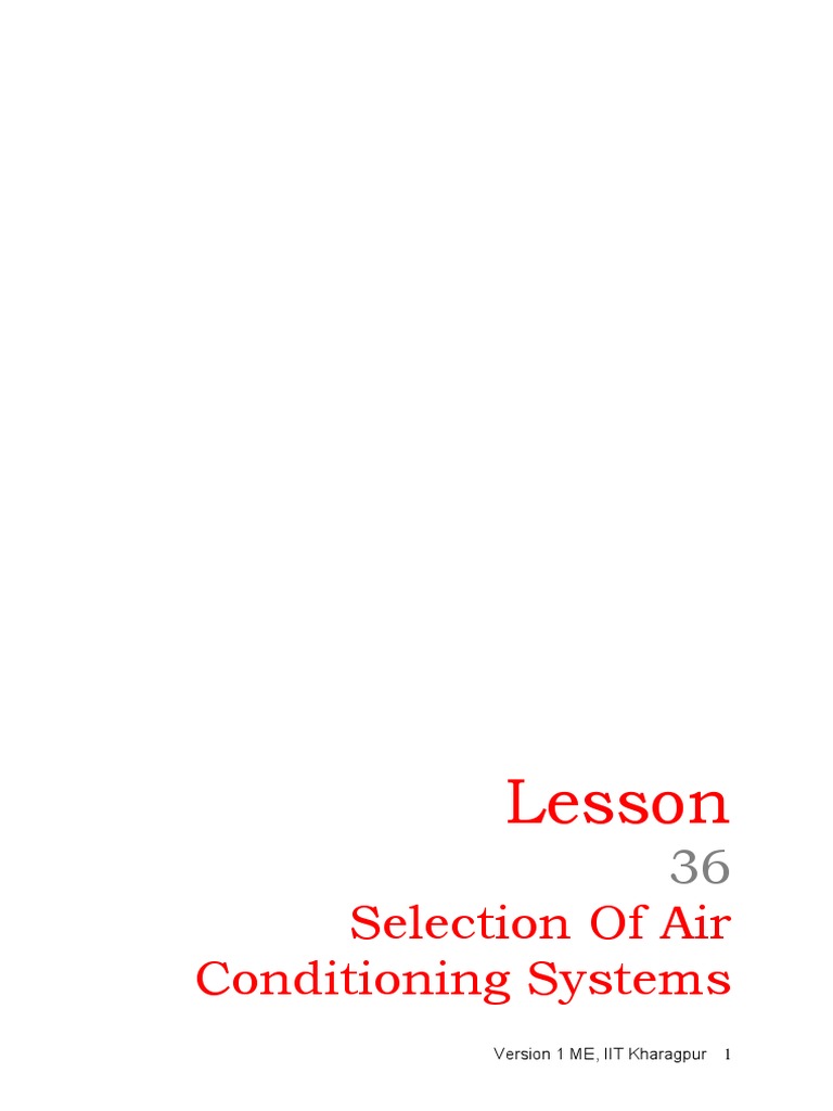 Air Conditioning System Selection Guide | PDF
