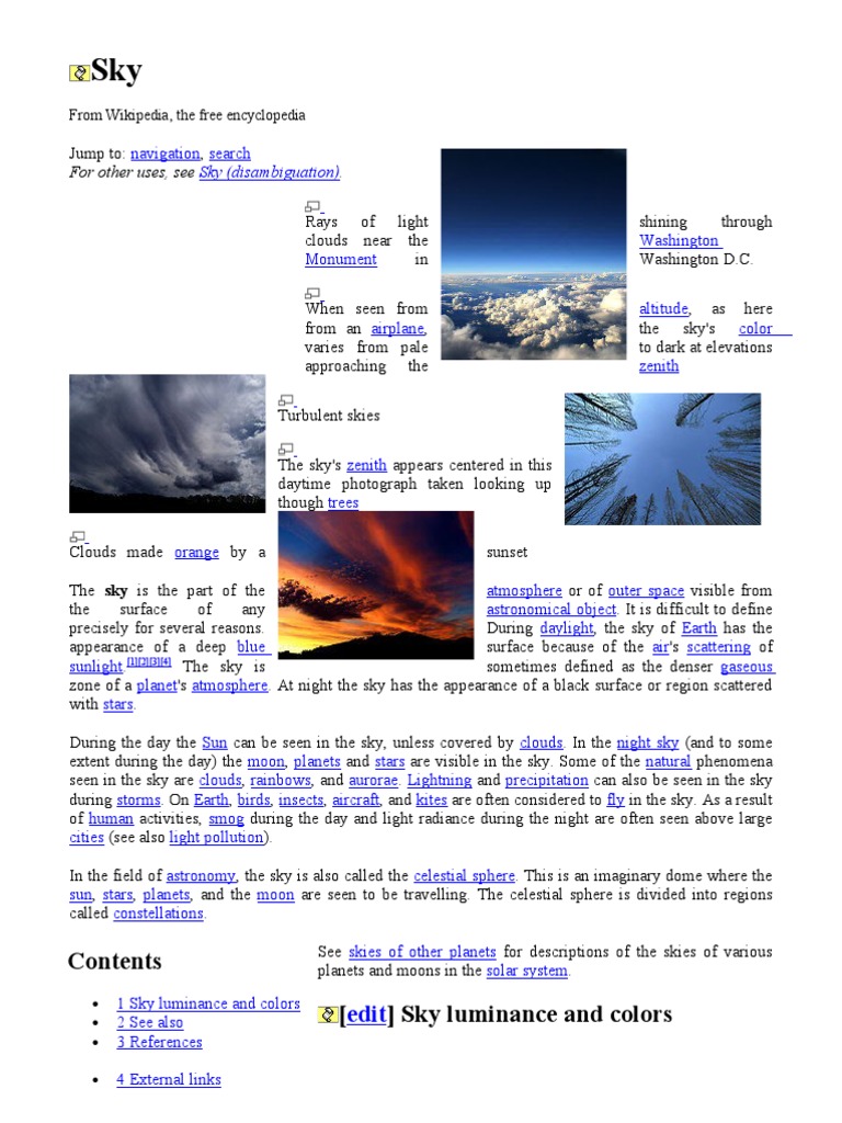 Sky | PDF | Stars | Atmosphere Of Earth