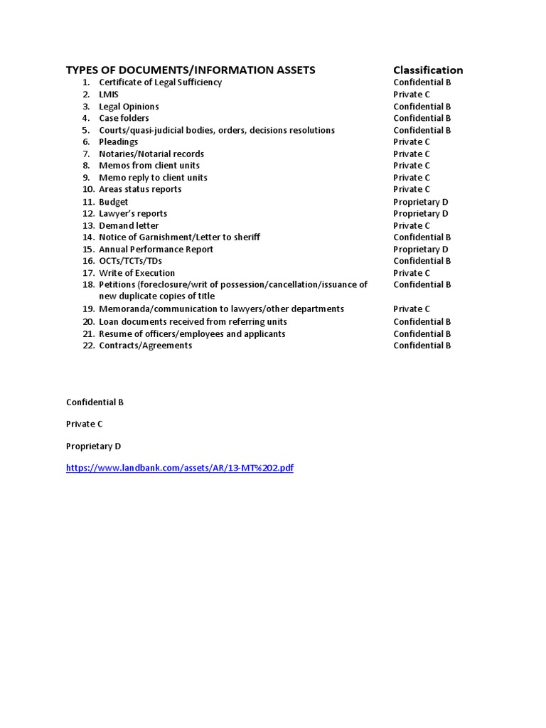 Types of Legal Document Classifications | PDF