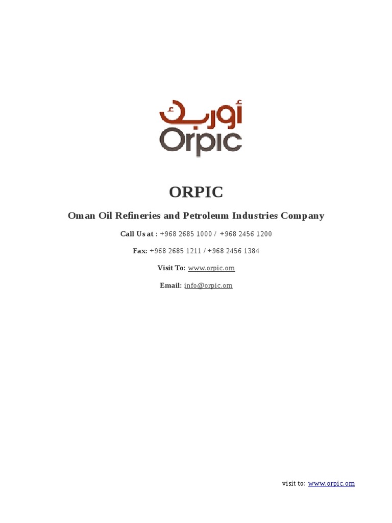 ORPIC: Oman Oil Refinery Overview | PDF | Oil Refinery | Geopolitics