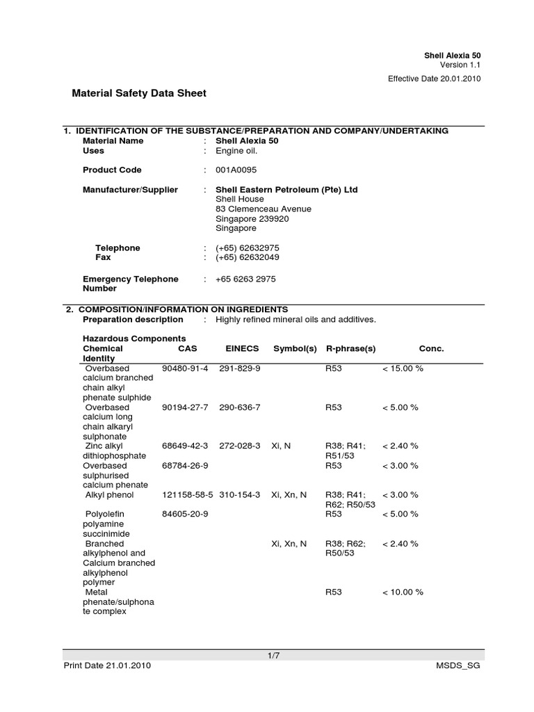 Alexia 50 - MSDS | PDF | Personal Protective Equipment | Toxicity