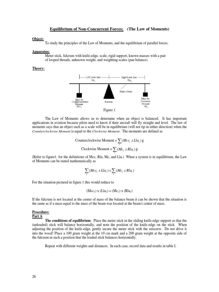 Equilibrium of Non-Concurrent Forces | PDF | Weighing Scale | Lever