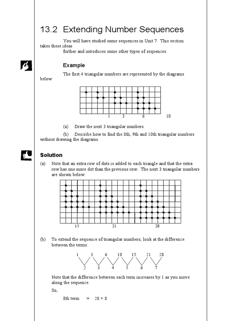 13.2 Extending Number Sequences: Example | PDF | Triangle | Discrete ...