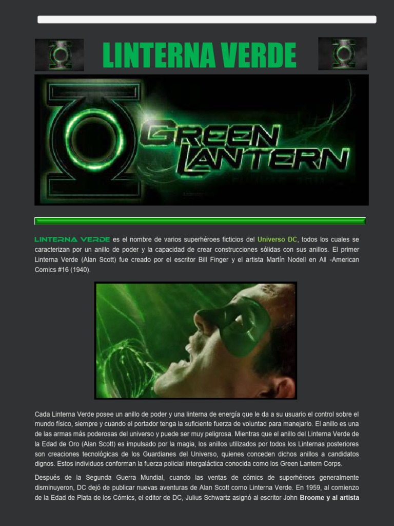 LINTERNA VERDE Comic Del Mes de Junio | PDF | Personajes de Dc Comics ...