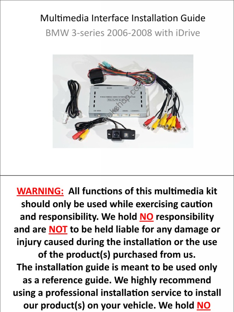 BMW 3 - Series 2006 - 2008 With Idrive: Mul$Media Interface Installa$On ...