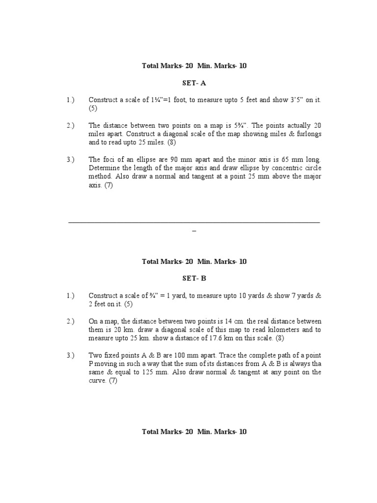 Total Marks - 20 Min. Marks - 10 SET - A 1.) 2.) | PDF | Ellipse ...