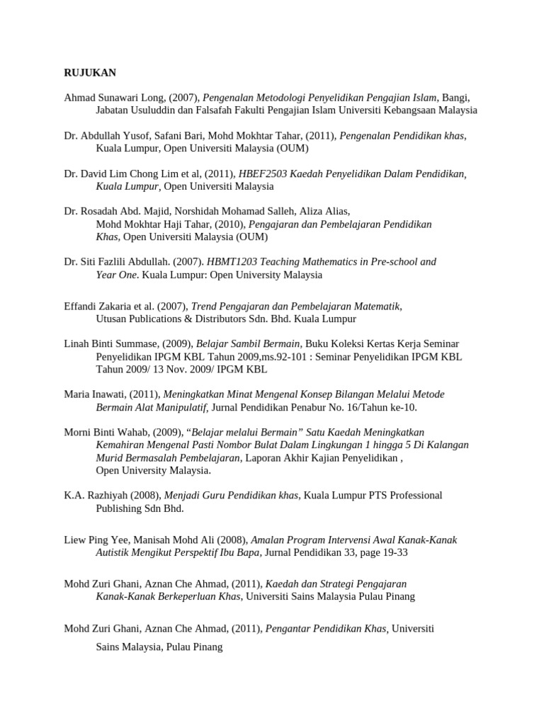 Contoh Menulis Rujukan Format APA | PDF