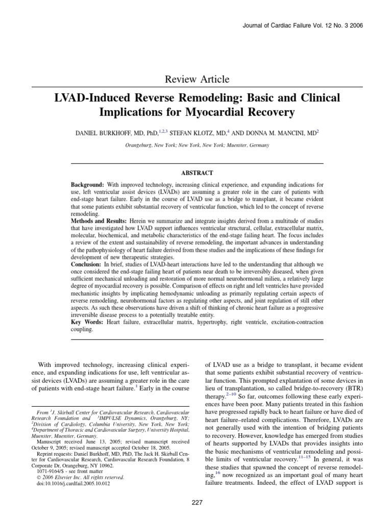 Lvad Reverse Remodeling | PDF | Heart Failure | Cardiac Muscle