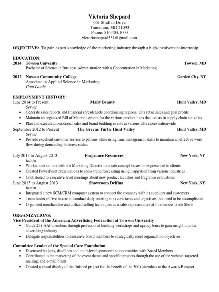 Victoria Shepard Resume-33 | PDF | Sales | Marketing