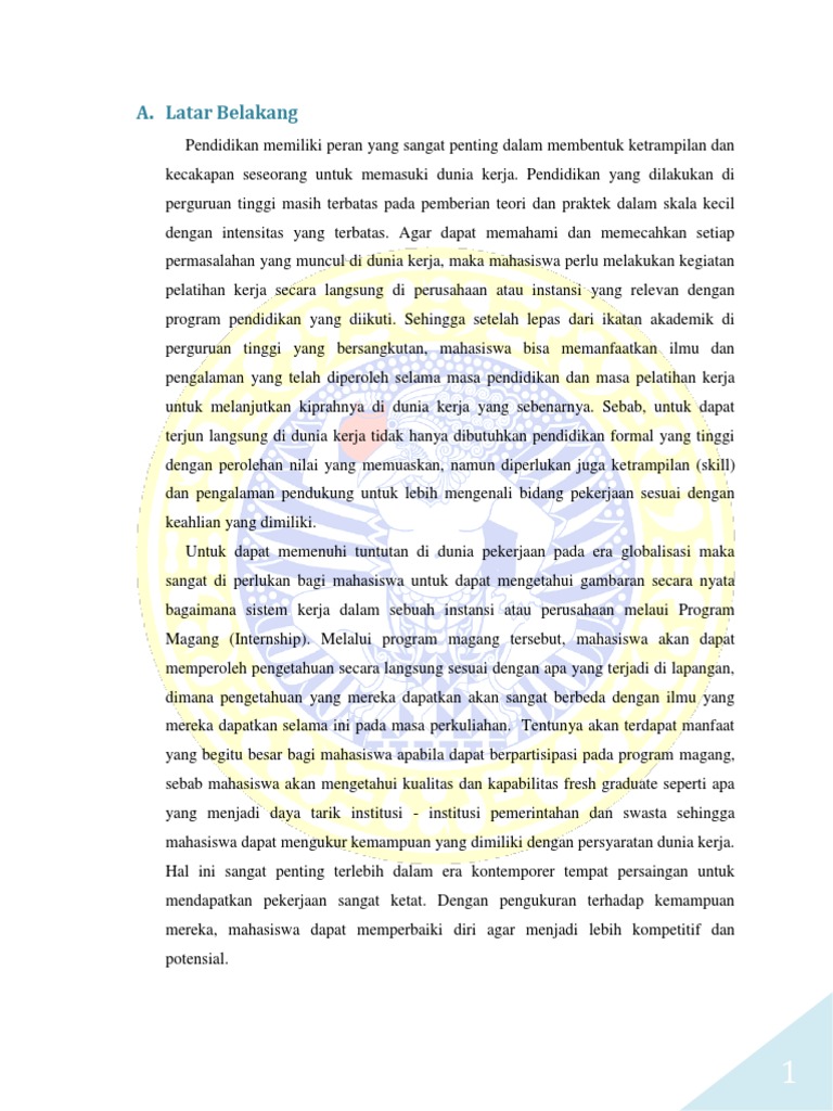 Contoh Proposal Magang | PDF