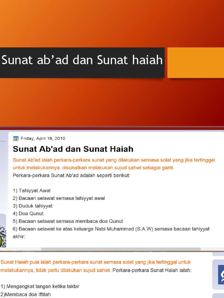 Sunat Ab'ad dan Haiah: Panduan Praktis | PDF