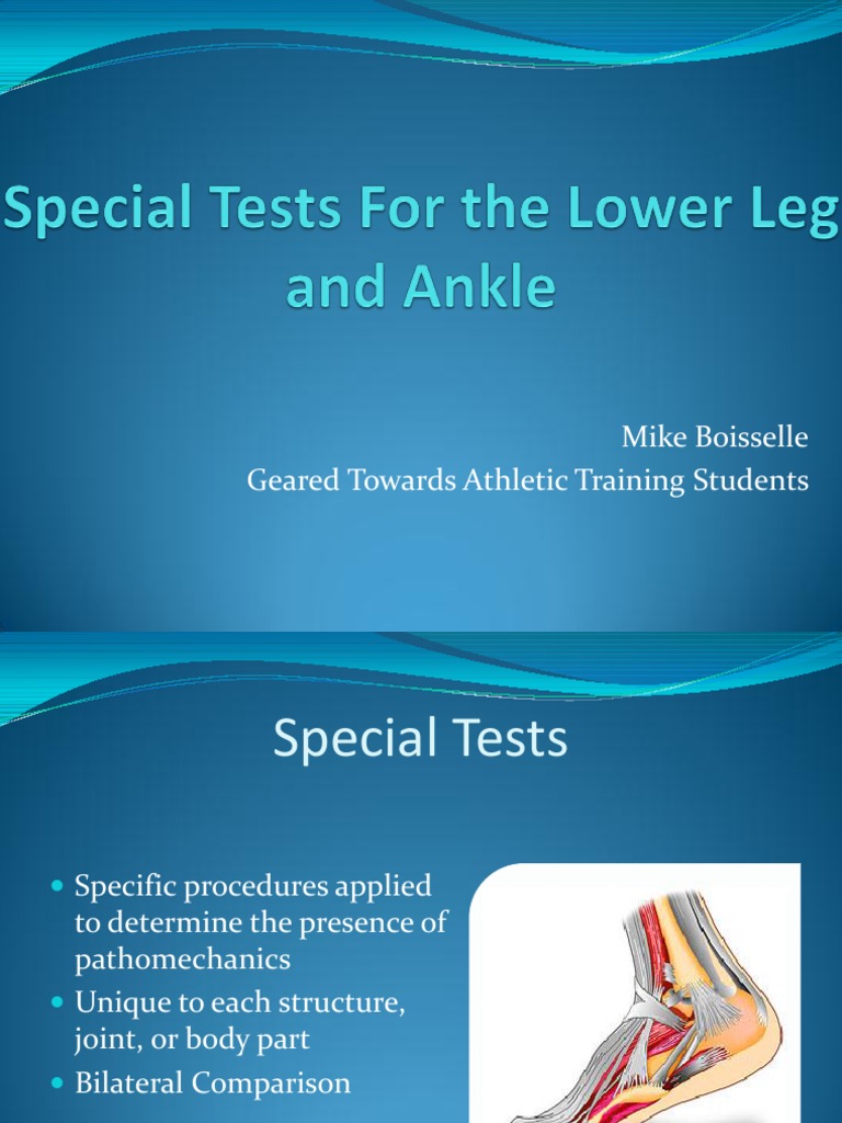A Comprehensive Guide to Special Tests for Evaluating Lower Extremity ...
