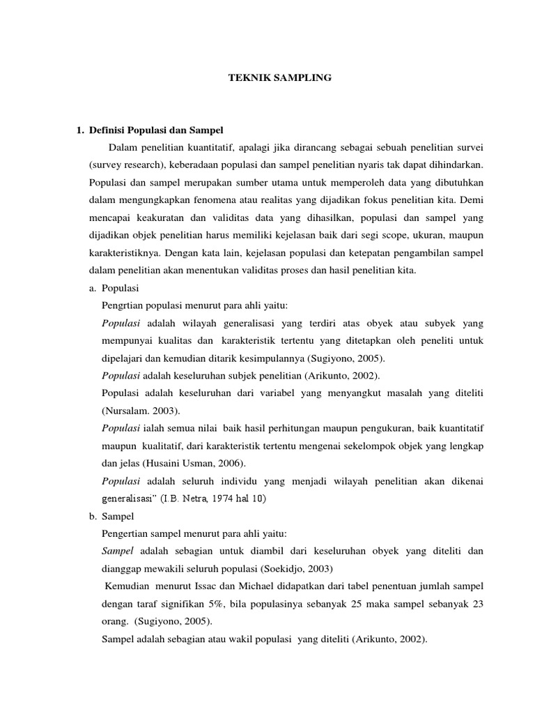 Teknik Sampling | PDF