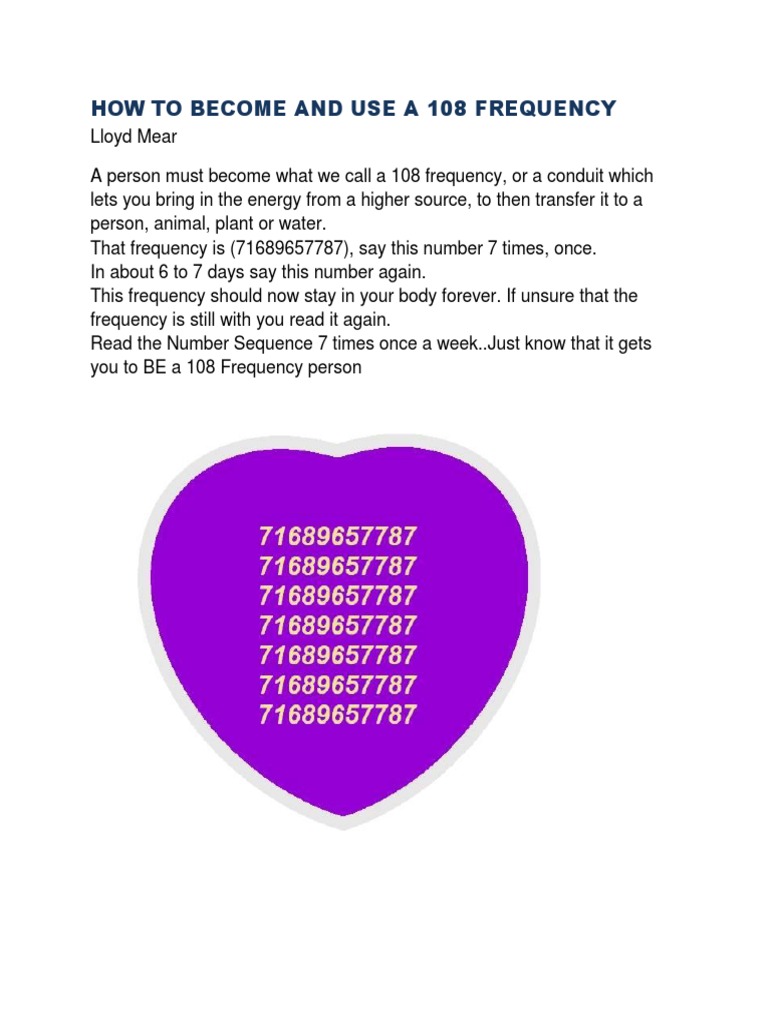 How To Become and Use A 108 Frequency | PDF