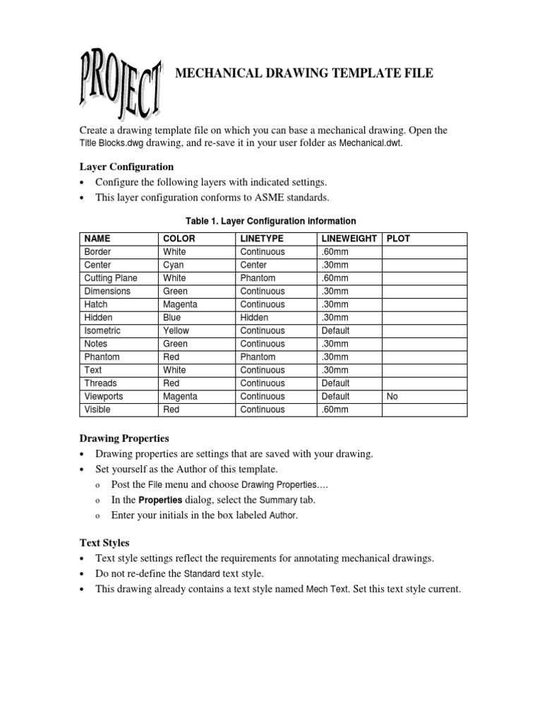 Mechanical Drawing Template Setup | PDF | Page Layout | Significant Figures