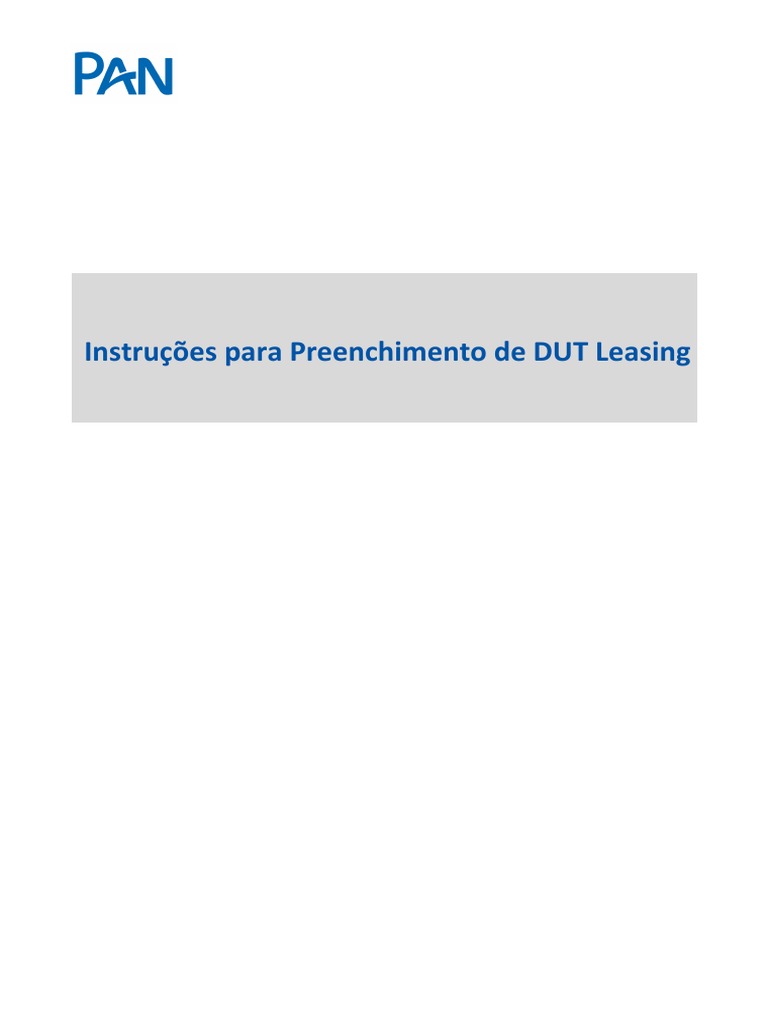 Instrucoes para Preenchimento de DUT Leasing 01.10 | PDF | Ética jurídica | Leasing