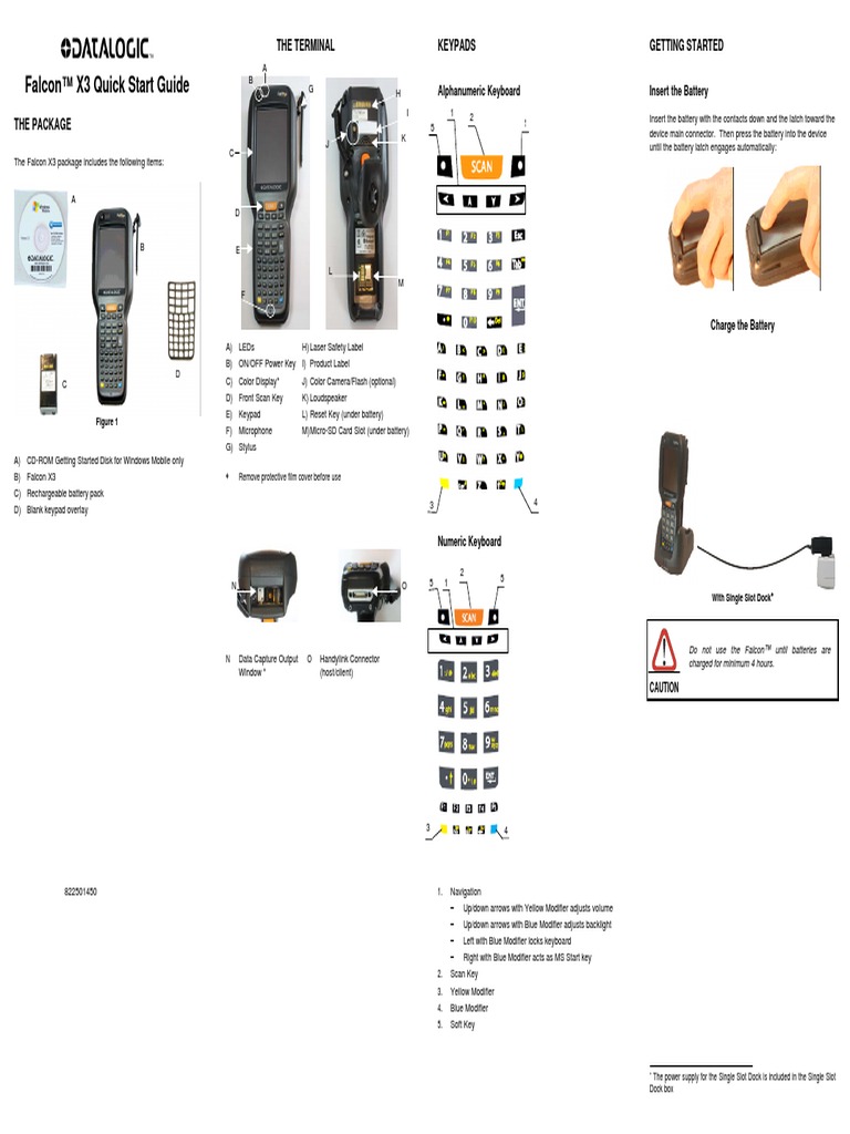 FALCON X3 Quick Start Guide | Computer Keyboard | Battery (Electricity)
