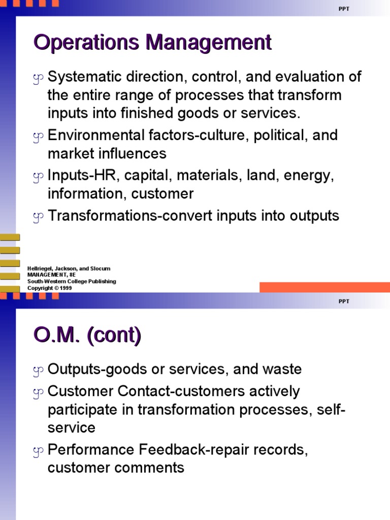 Operations | PDF | Operations Management | Quality Management