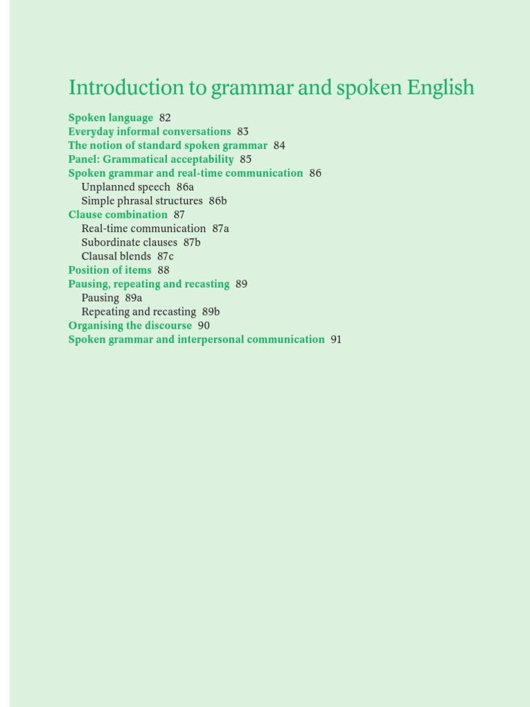 Introduction To Grammar and Spoken English | PDF | Career & Growth ...
