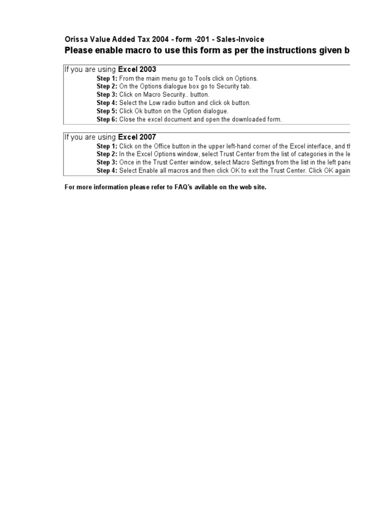 Orissa VAT Form 201 Instructions | PDF | Invoice | Political Economy