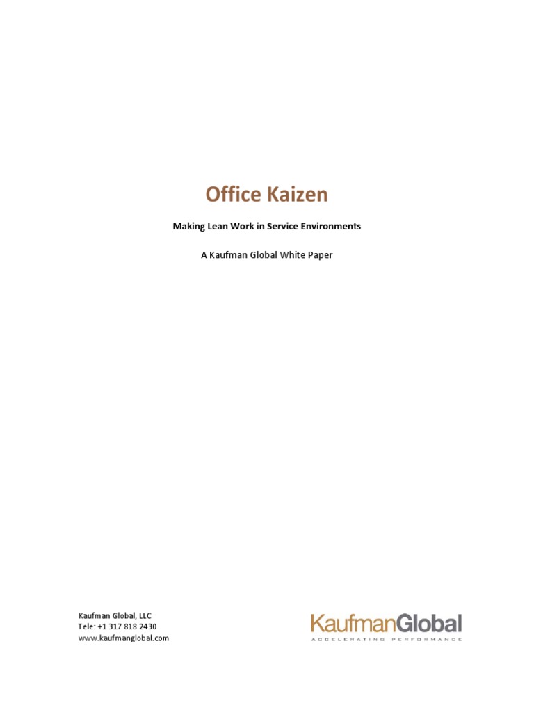 Office Kaizen: Making Lean Work in Service Environments | PDF | Lean ...