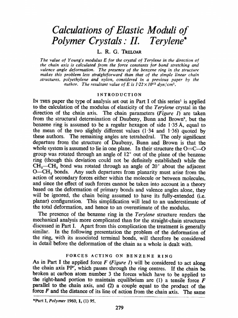 Elastic Modulus of Terylene Crystals | PDF | Deformation (Mechanics ...