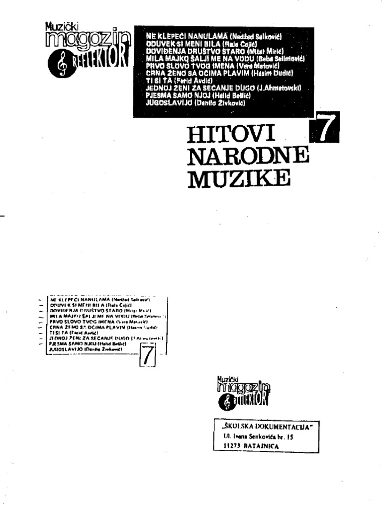 Hitovi Narodne Muzike 7 | PDF