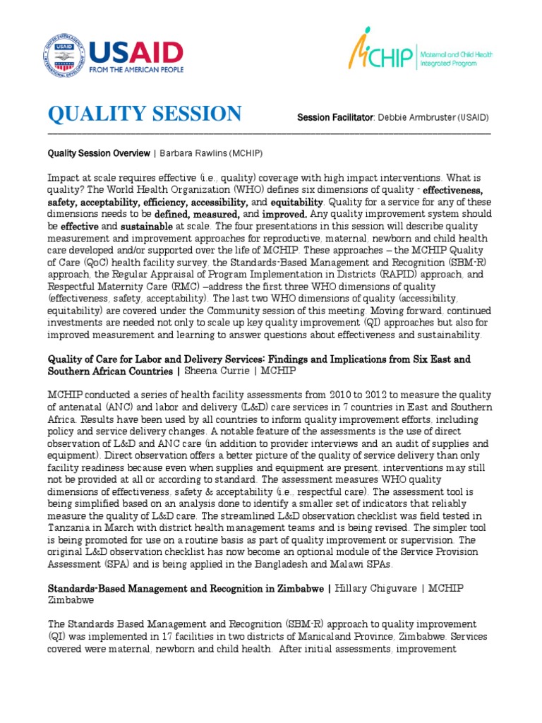 Quality Session Description | PDF | Educational Assessment | World ...