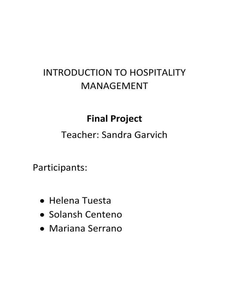 Introduction To Hospitality Management | PDF | Hilton Worldwide | Hotel