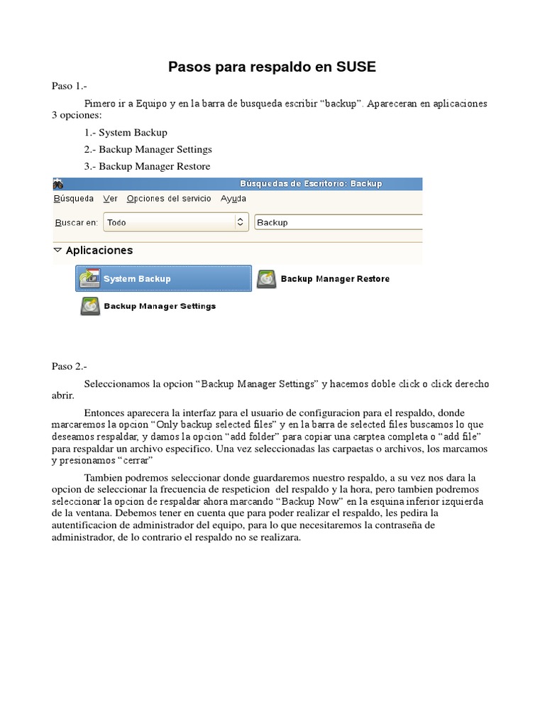 Respaldo en Suse | PDF | Informática | Tecnología