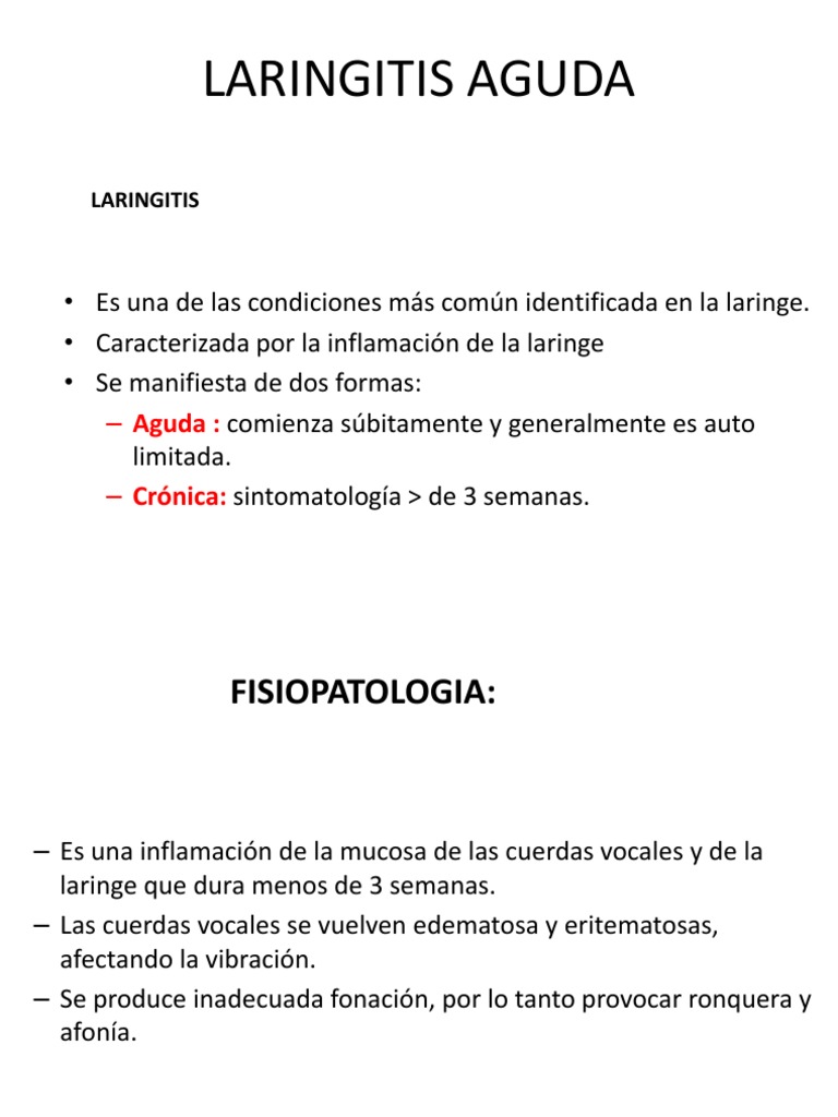 Laringitis Aguda | PDF | Otorrinolaringología | Microbiología